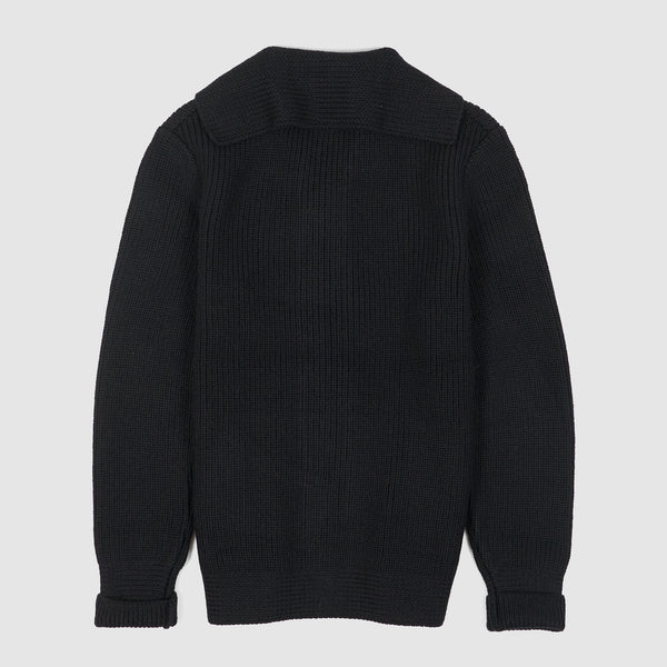 Black Sign Knitted Wool Byron Collar Cardigan - DeeCee style
