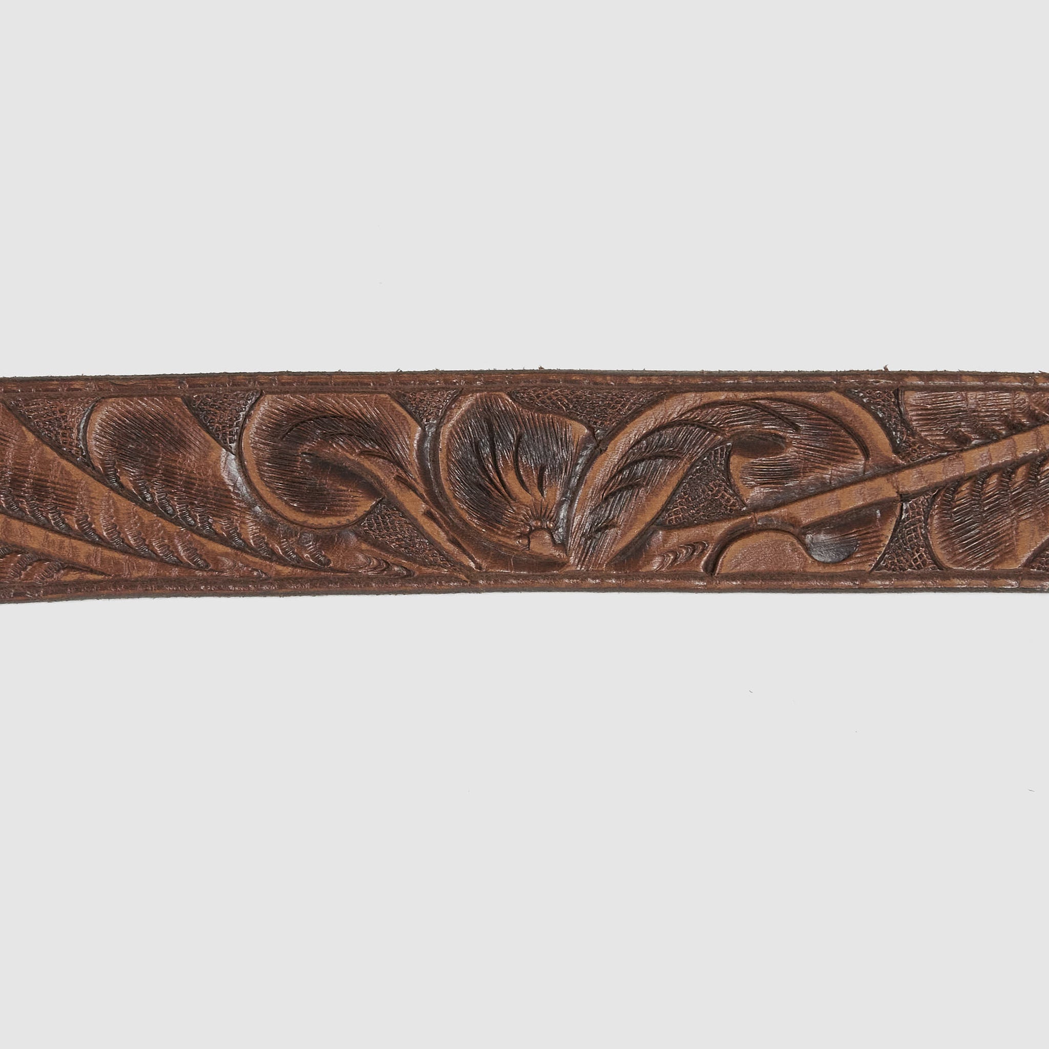 Double RL Hand Tooled Western-Buckle Belt - DeeCee style