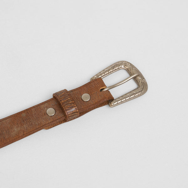 Double RL Washed Leather Belt - DeeCee style